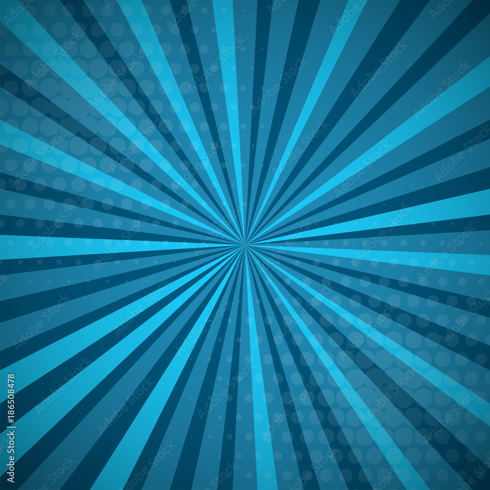 Aquamarine Turquoise Colored Pop Art Style Blue Comics Book Background