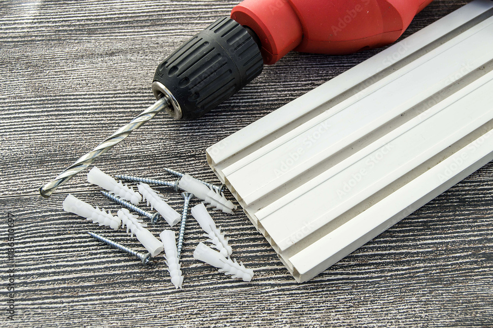 materials required for installing curtain teeth, dowel screws and ...