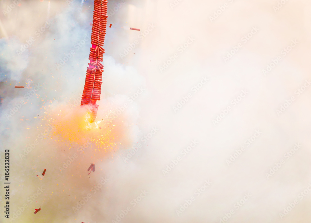 Chinese New Year Firecrackers Exploding