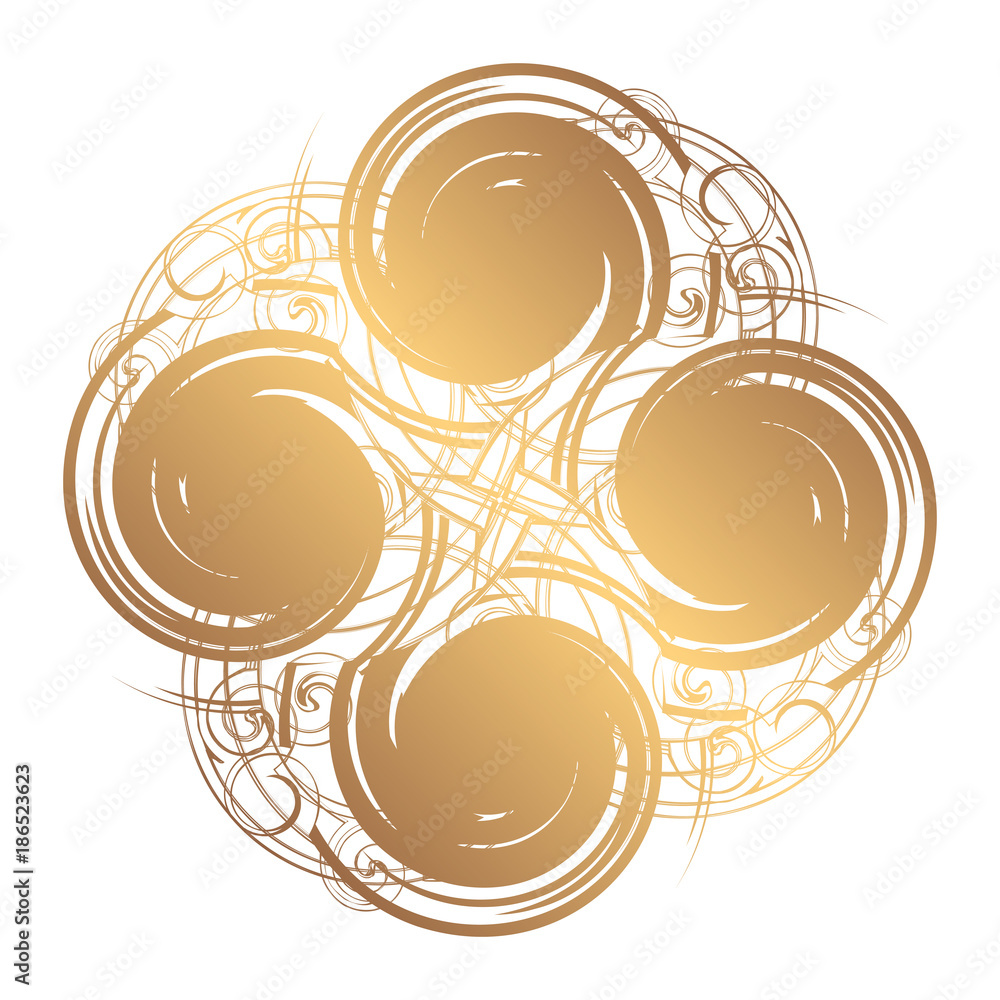 Abstract gold round template for the logo. Blobs for creating banners ...