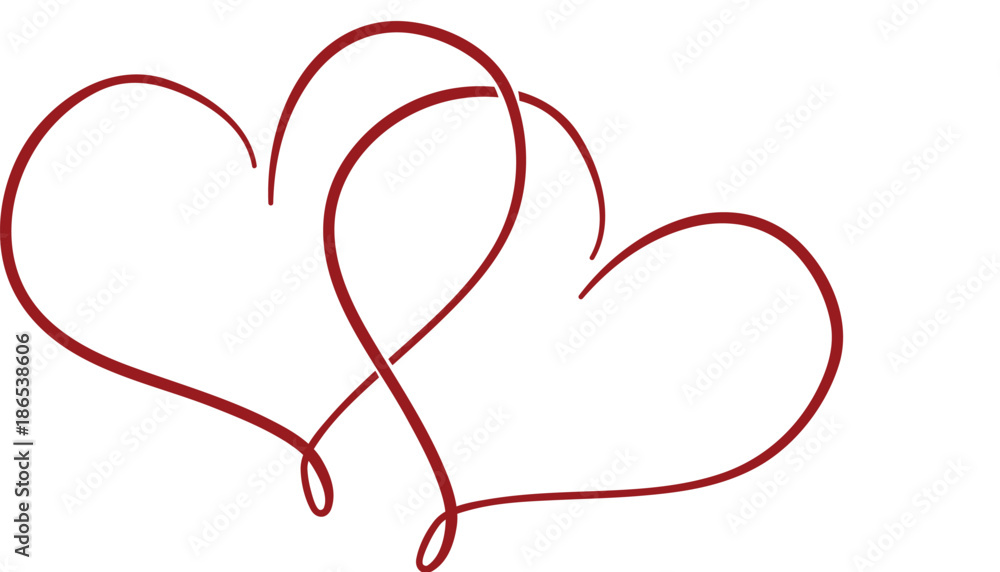 two red hearts united Stock Vector | Adobe Stock