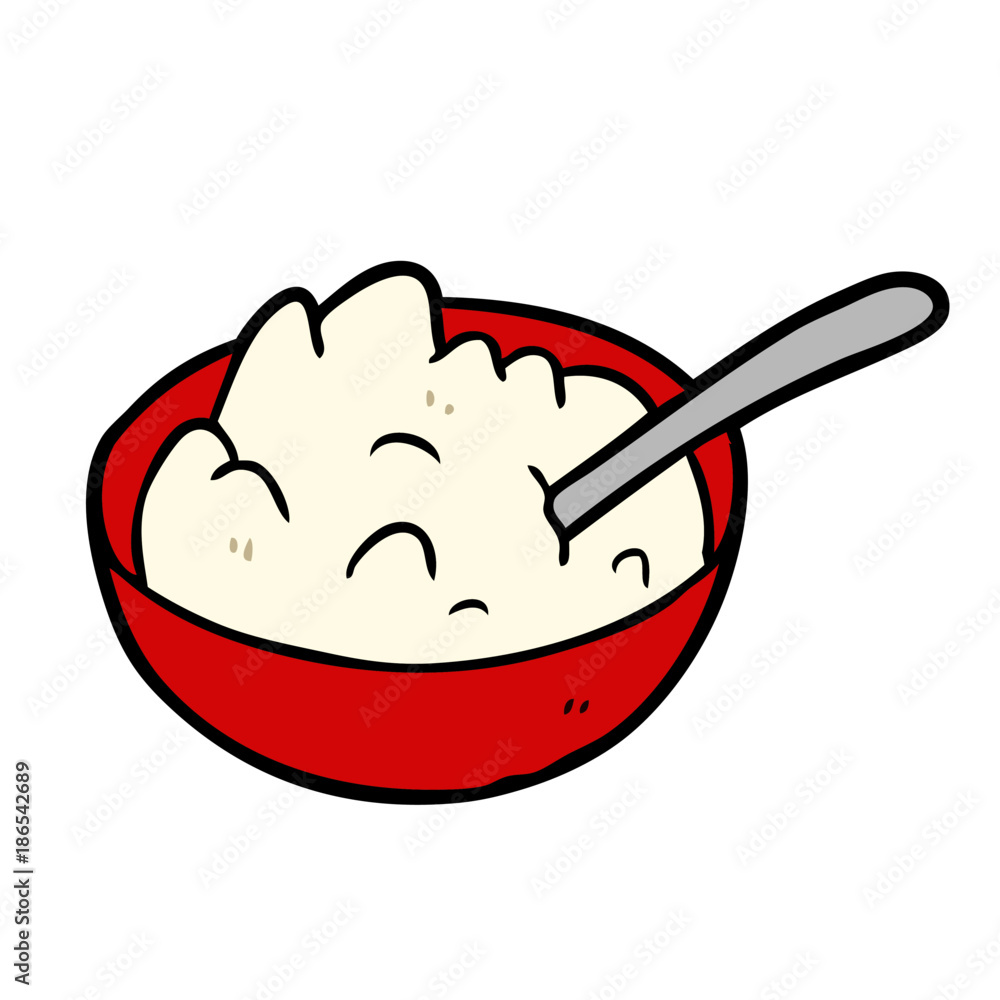 cartoon bowl of porridge Stock Vector | Adobe Stock
