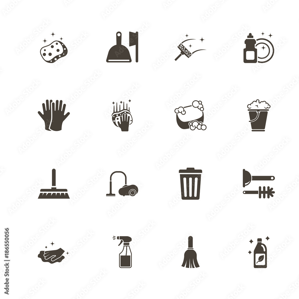 Black And White Cleaning Icon