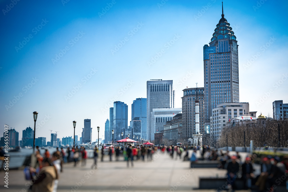 Shanghai, China - Dec. 16, 2015: Beautiful view of Shanghai - Bund or ...