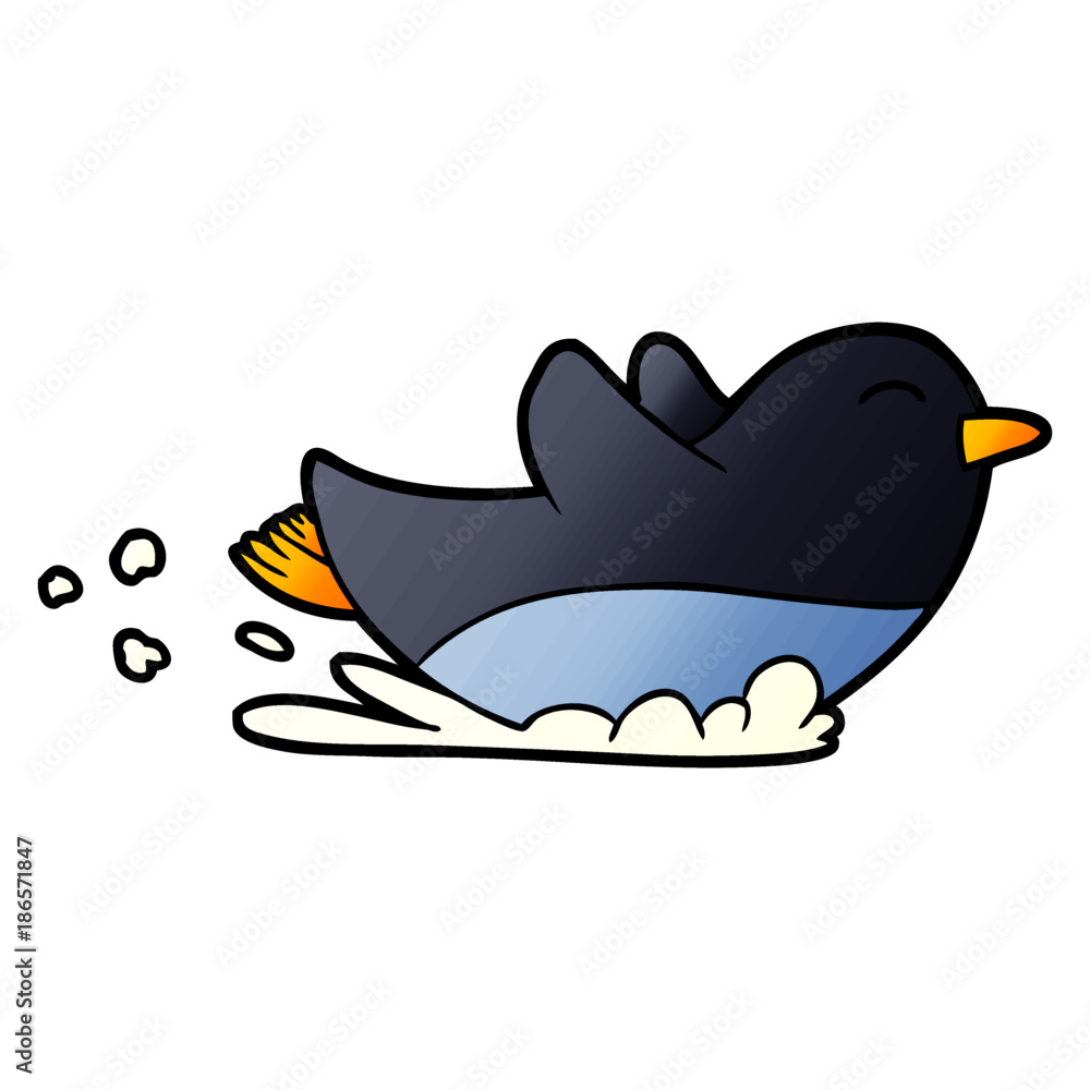 cartoon penguin sliding Stock Vector | Adobe Stock