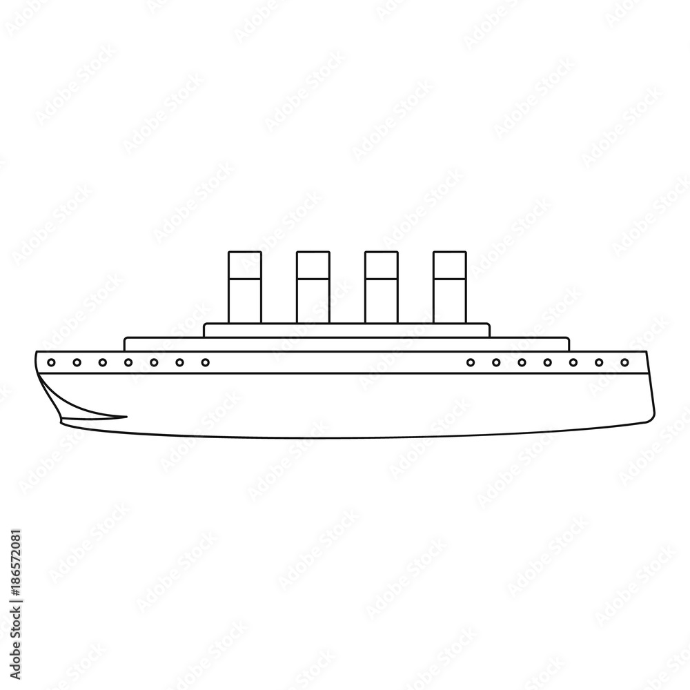 Vecteur Stock Titanic icon. Outline illustration of titanic vector icon ...