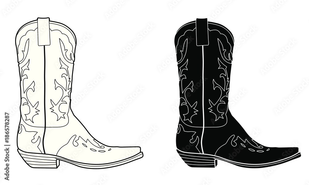 Cowboy boot Stock Vector | Adobe Stock