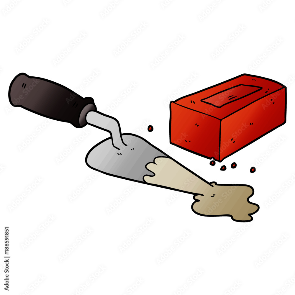 laying bricks cartoon Stock Vector | Adobe Stock