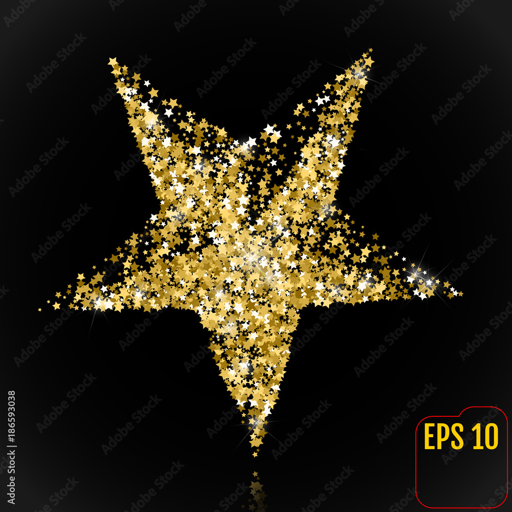 Vector luxury gold star. Element for advertising poster for restaurant ...