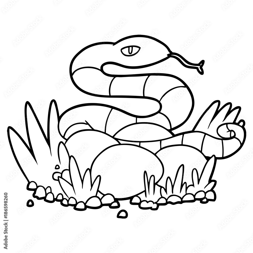 cartoon snake in nest Stock Vector | Adobe Stock