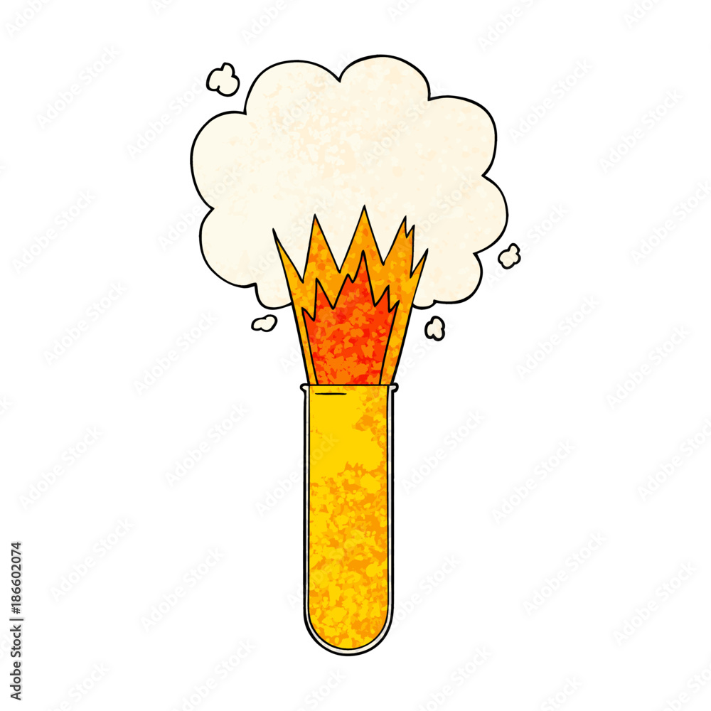 Cartoon Test Tube Exploding