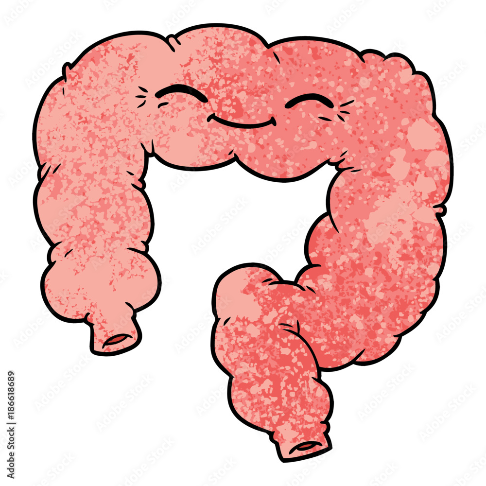 cartoon happy colon Stock-Vektorgrafik | Adobe Stock
