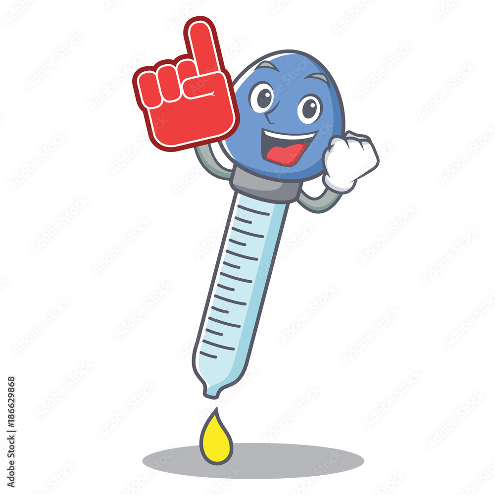 Foam finger dropper character cartoon style Stock Vector | Adobe Stock