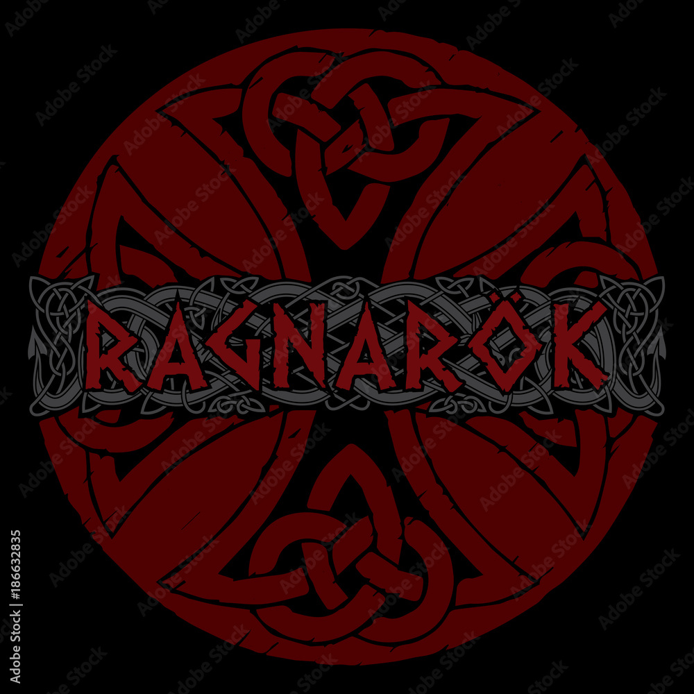 Scandinavian pattern - Ragnarok. Illustration of Norse mythology Stock ...