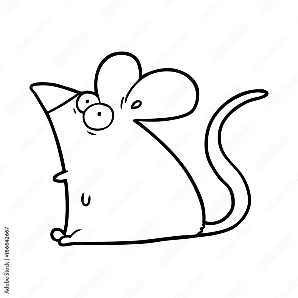 cartoon frightened mouse Stock Vector | Adobe Stock