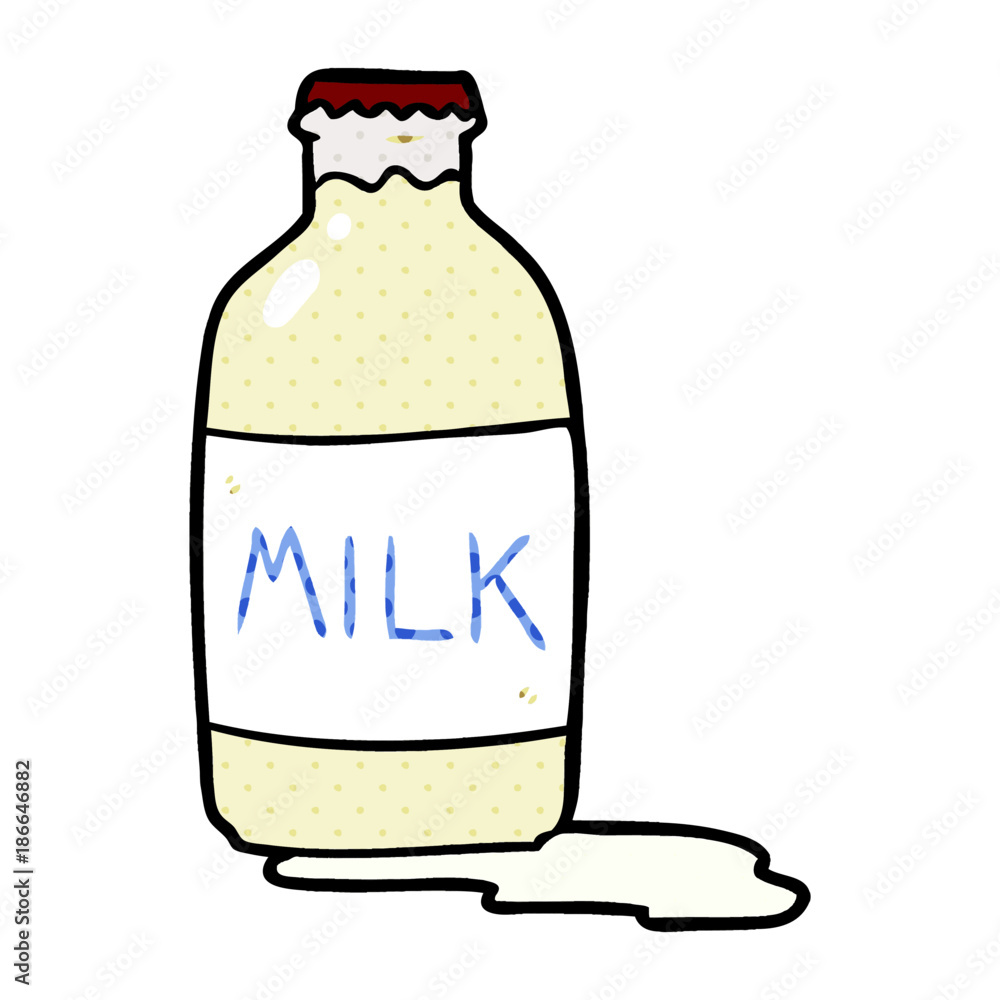 cartoon pint of fresh milk Stock Vector | Adobe Stock