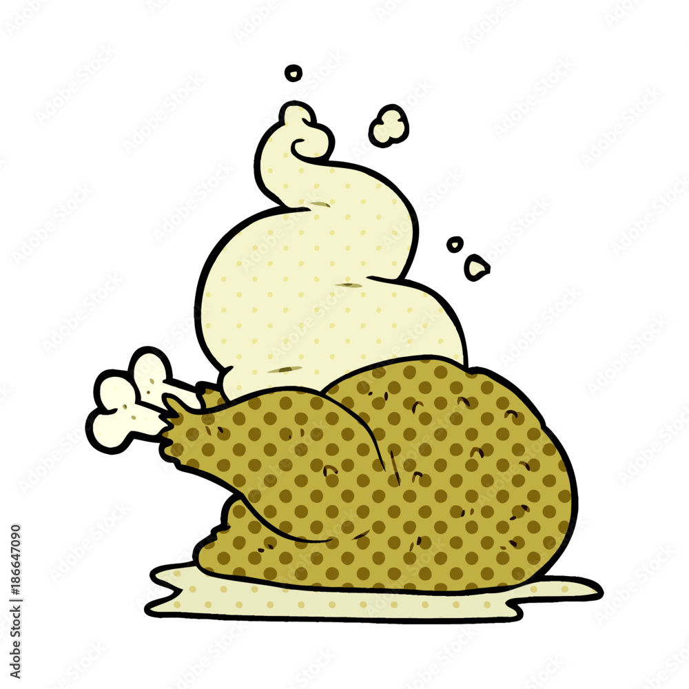 cartoon whole cooked chicken Stock Vector | Adobe Stock