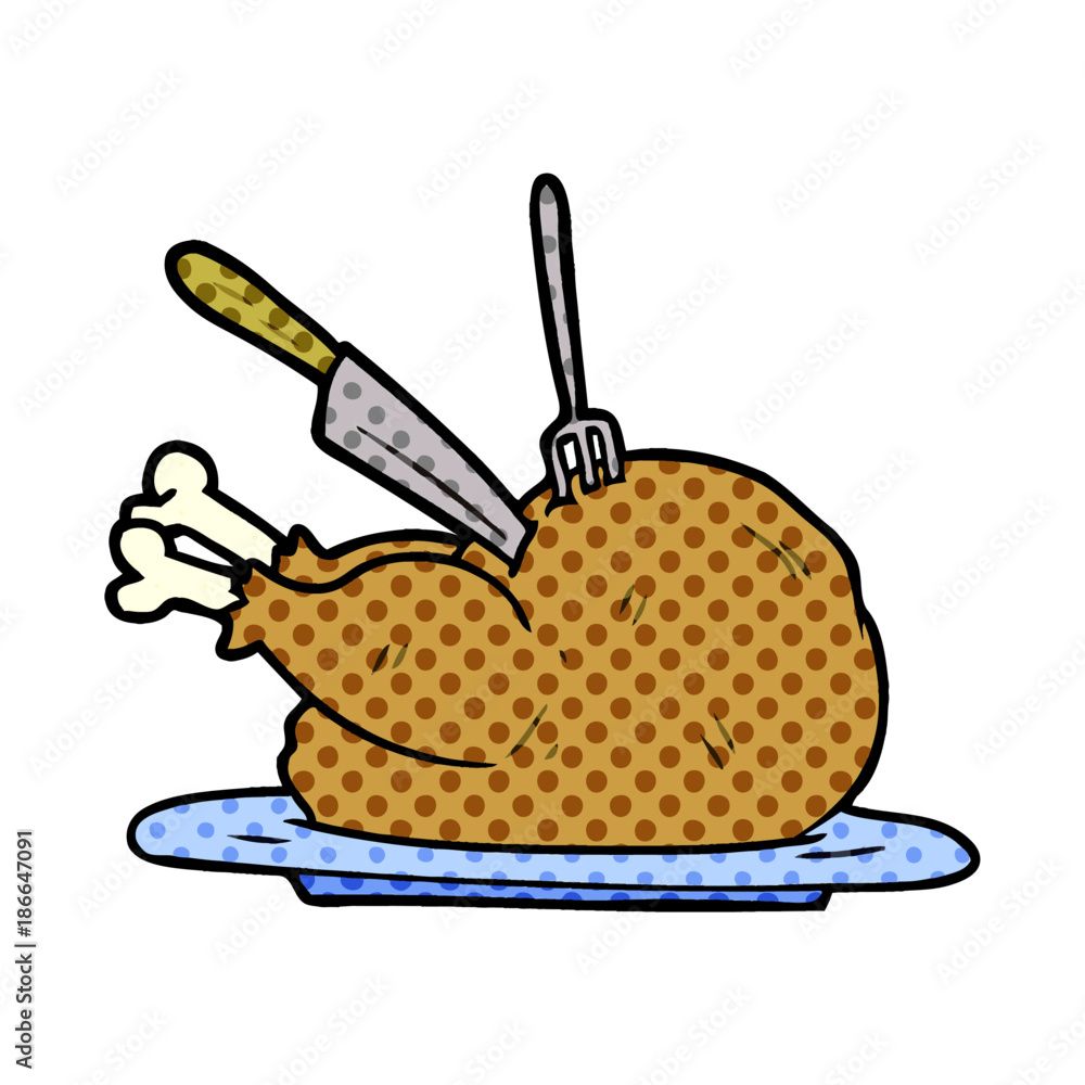 Cartoon Cooked Turkeys
