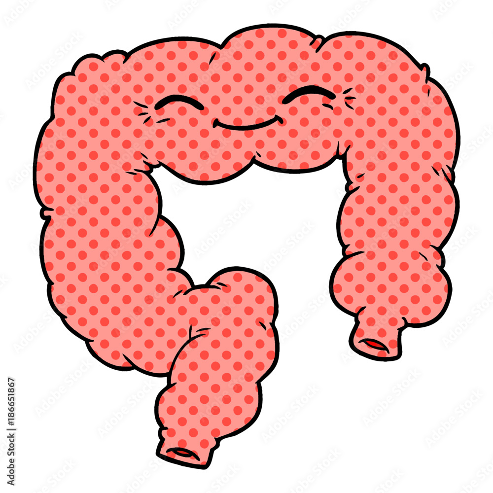 cartoon happy colon Stock Vector | Adobe Stock