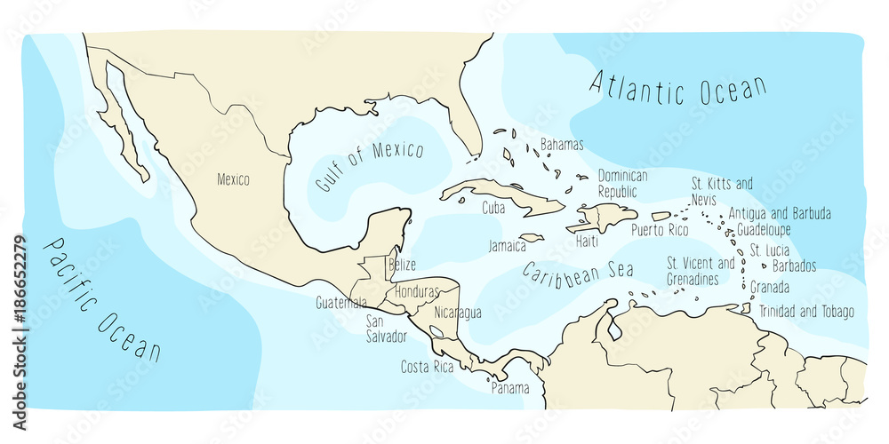 Central America Map Mexico