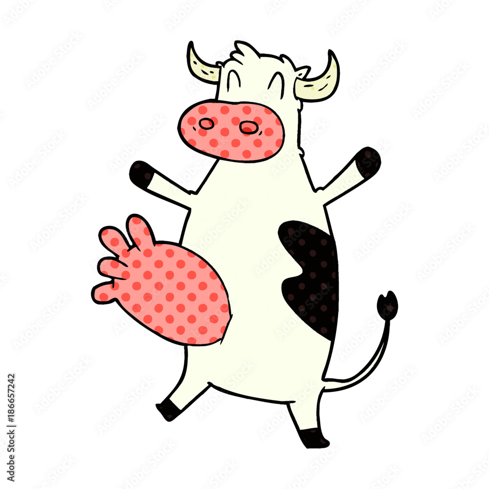 cartoon cow swinging udder Stock Vector | Adobe Stock