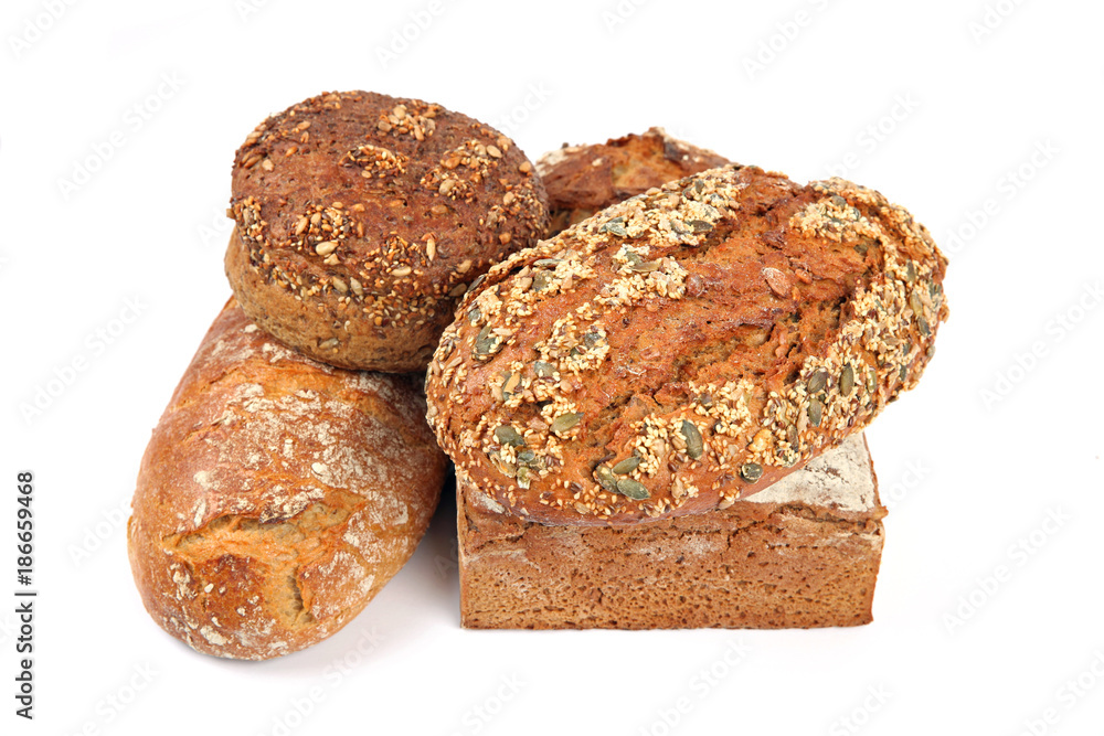 Fünf Sorten Brot Stock Photo | Adobe Stock