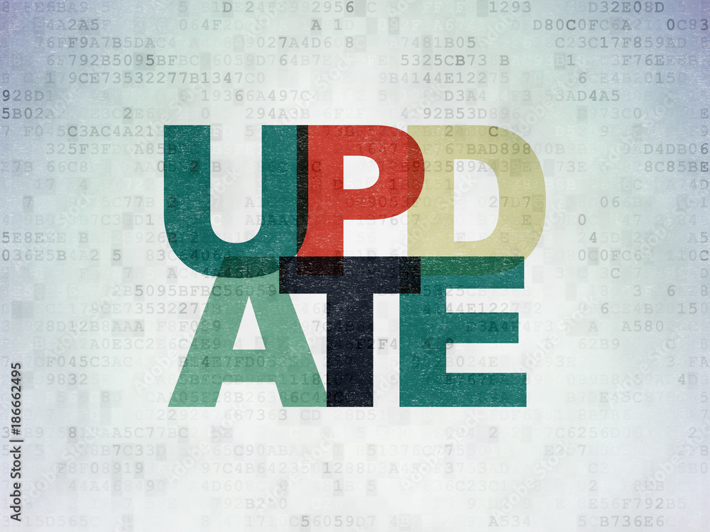 Web design concept: Painted multicolor text Update on Digital Data ...