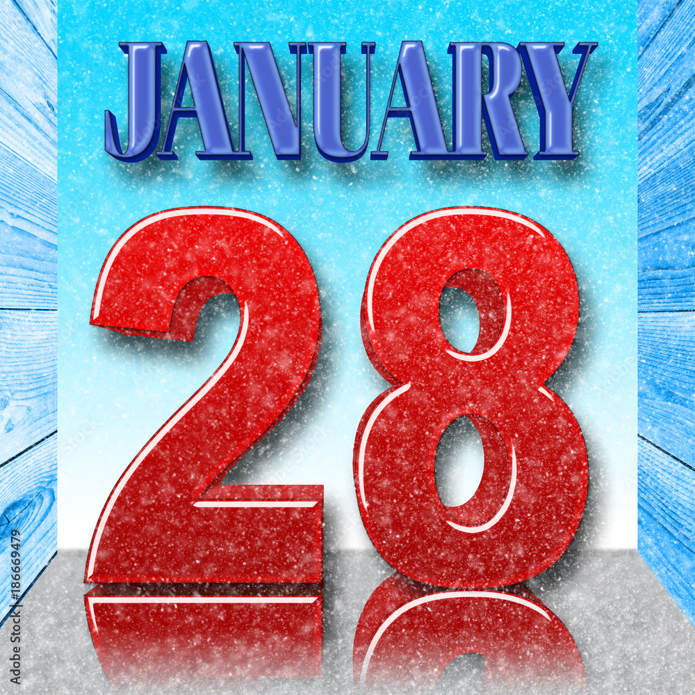 Stock Illustration - Red Bold 28 Blue Bold January, 3D Illustration ...