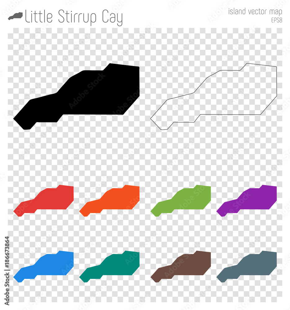 Little Stirrup Cay high detailed map. Island silhouette icon. Isolated ...
