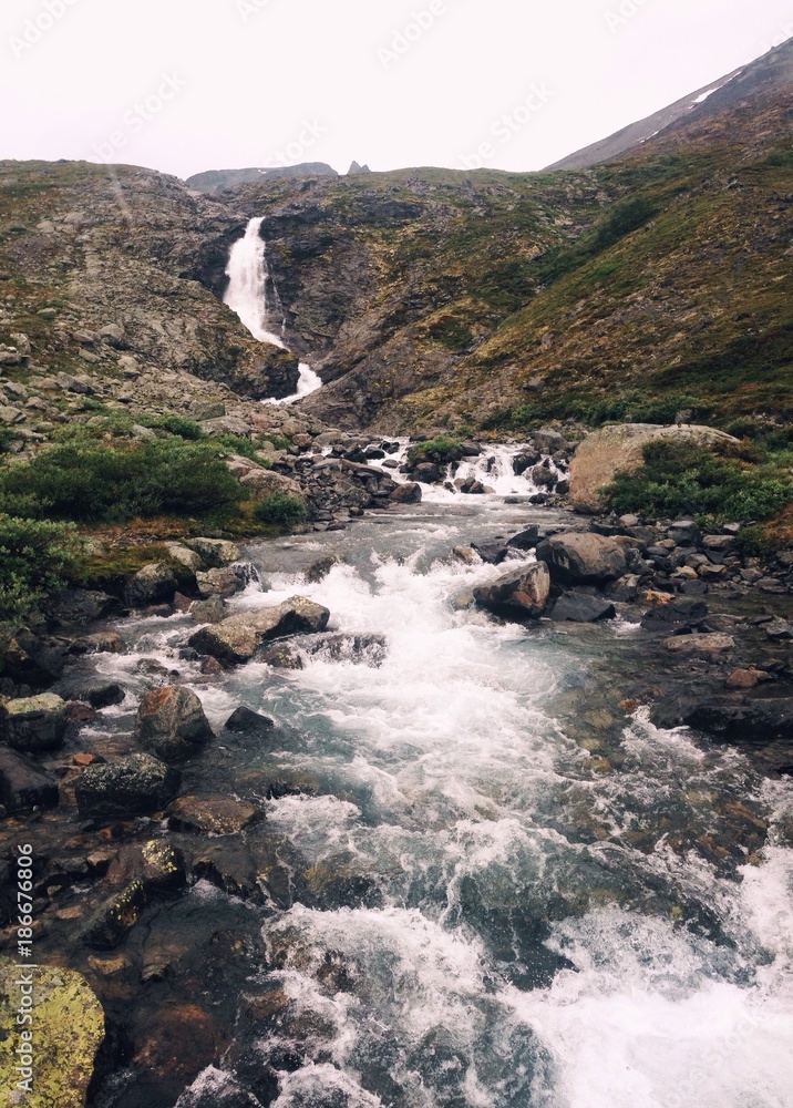 Waterfall, Jotunheimen National park, Norway Stock Photo | Adobe Stock