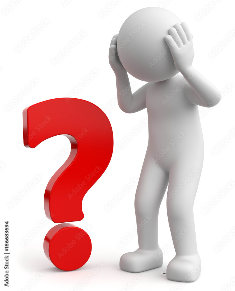 3d Männchen Ratlos ilustração do Stock | Adobe Stock