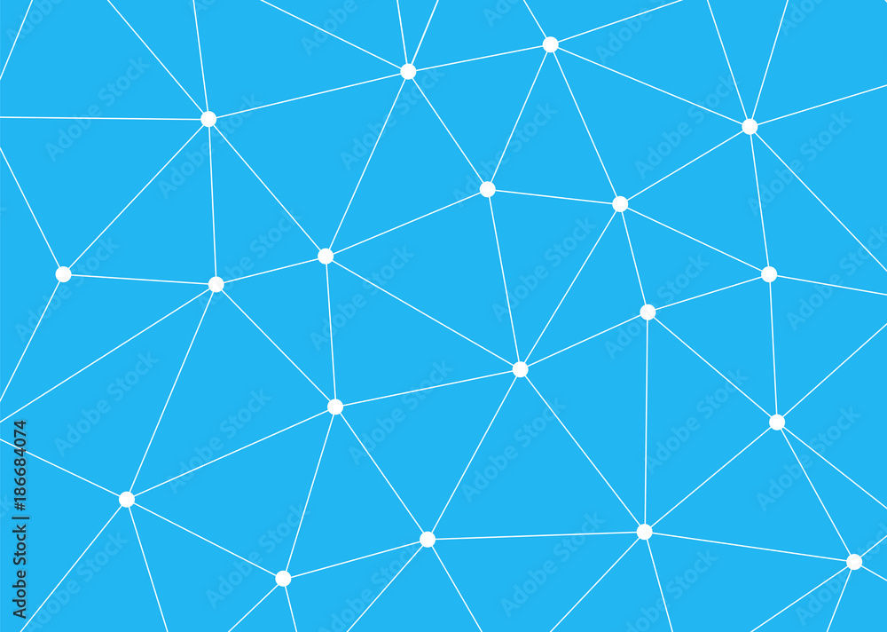 Abstract connected triangle vector pattern. Neural network background. Geometric polygonal ...