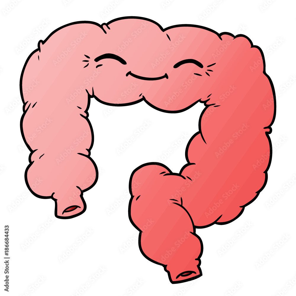 cartoon happy colon Stock Vector | Adobe Stock