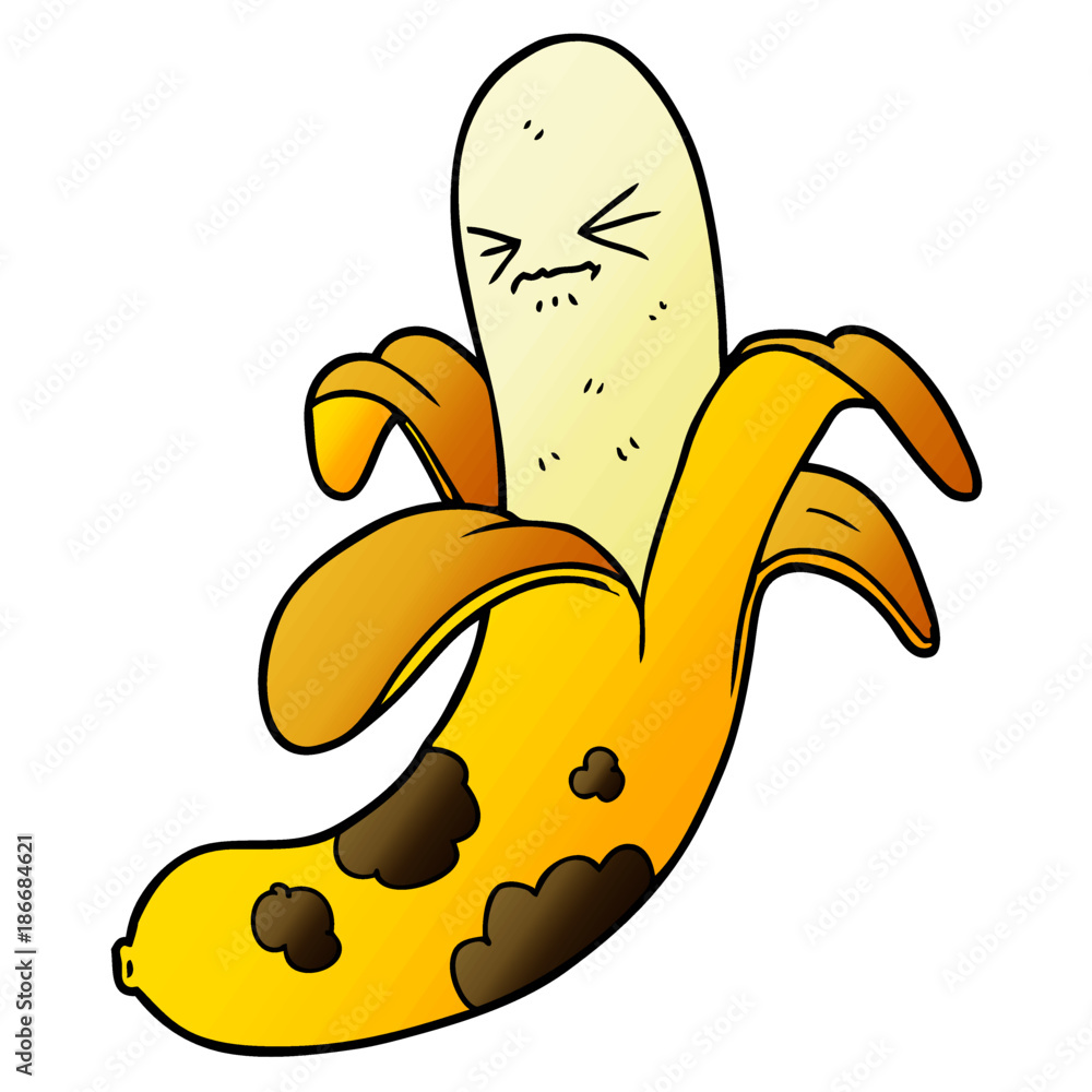 cartoon rotten banana Stock Vector | Adobe Stock