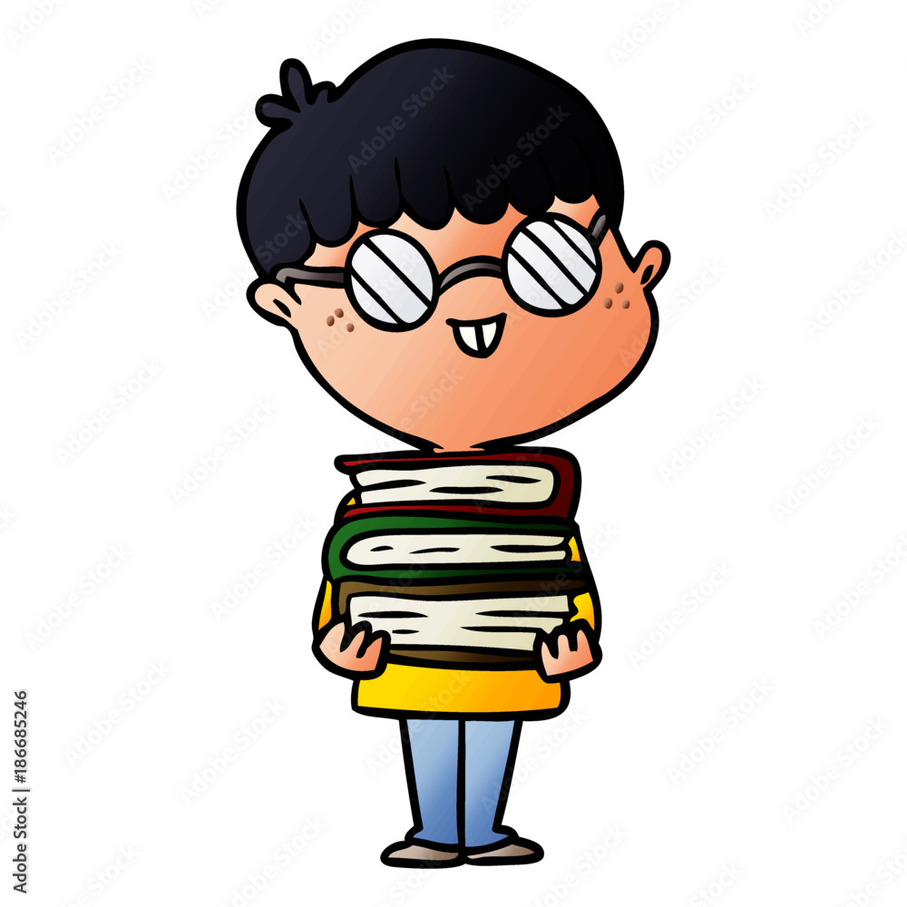 Cartoon Geek Boy