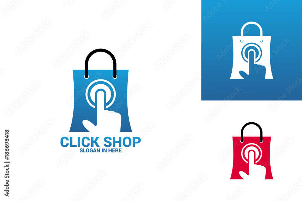 Click Shop Logo Template Design Stock Vector | Adobe Stock
