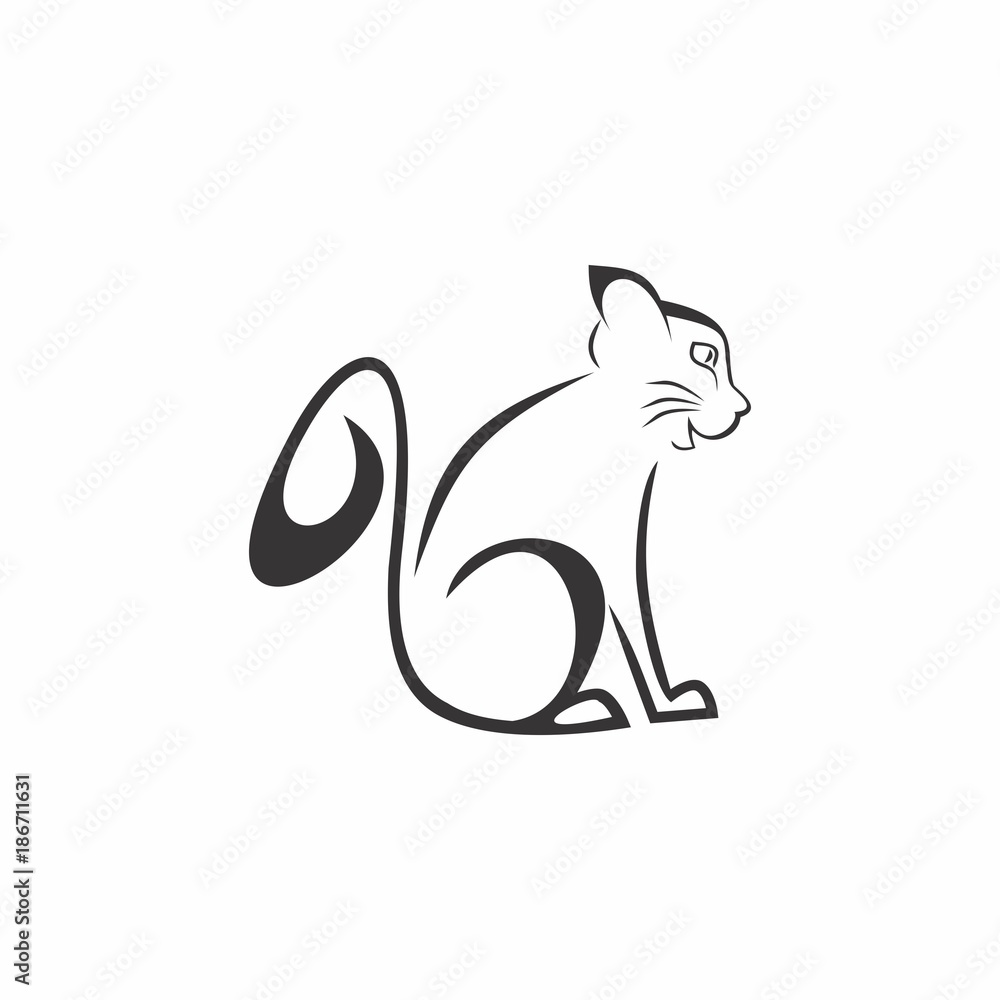 Simple Cats Stock Vector | Adobe Stock