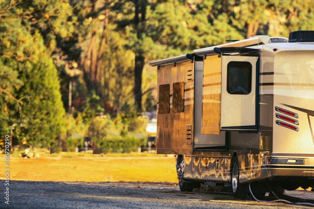 Camping in Motorhome Stock Photo | Adobe Stock