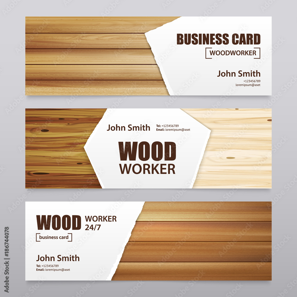 Wooden Finishing Horizontal Banners Stock Vector | Adobe Stock