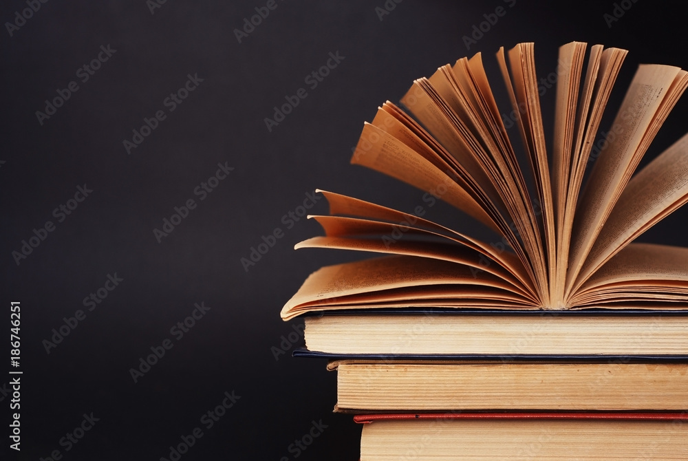 Open Book Black Background