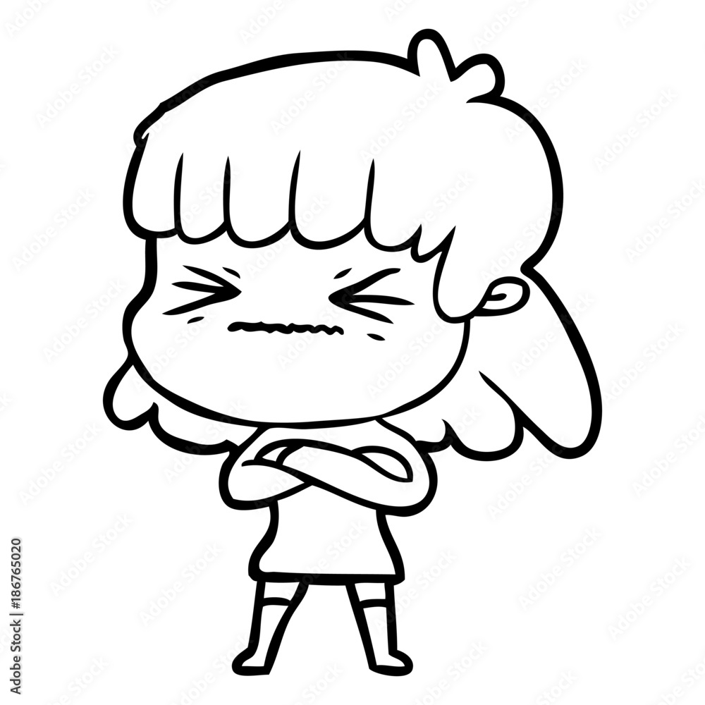 cartoon stressed out woman Stock Vector | Adobe Stock