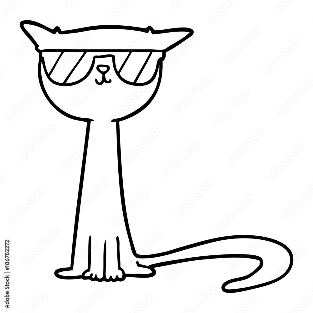 cartoon cool cat Stock Vector | Adobe Stock