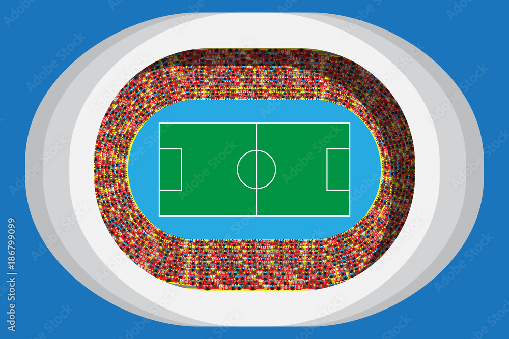 soccer or football stadium with full attendance Stock Vector | Adobe Stock