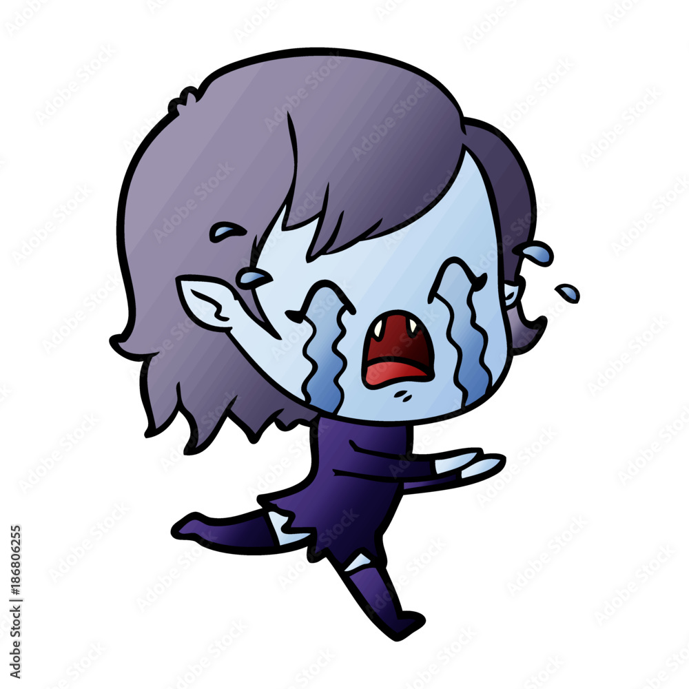 cartoon crying vampire girl Stock Vector | Adobe Stock
