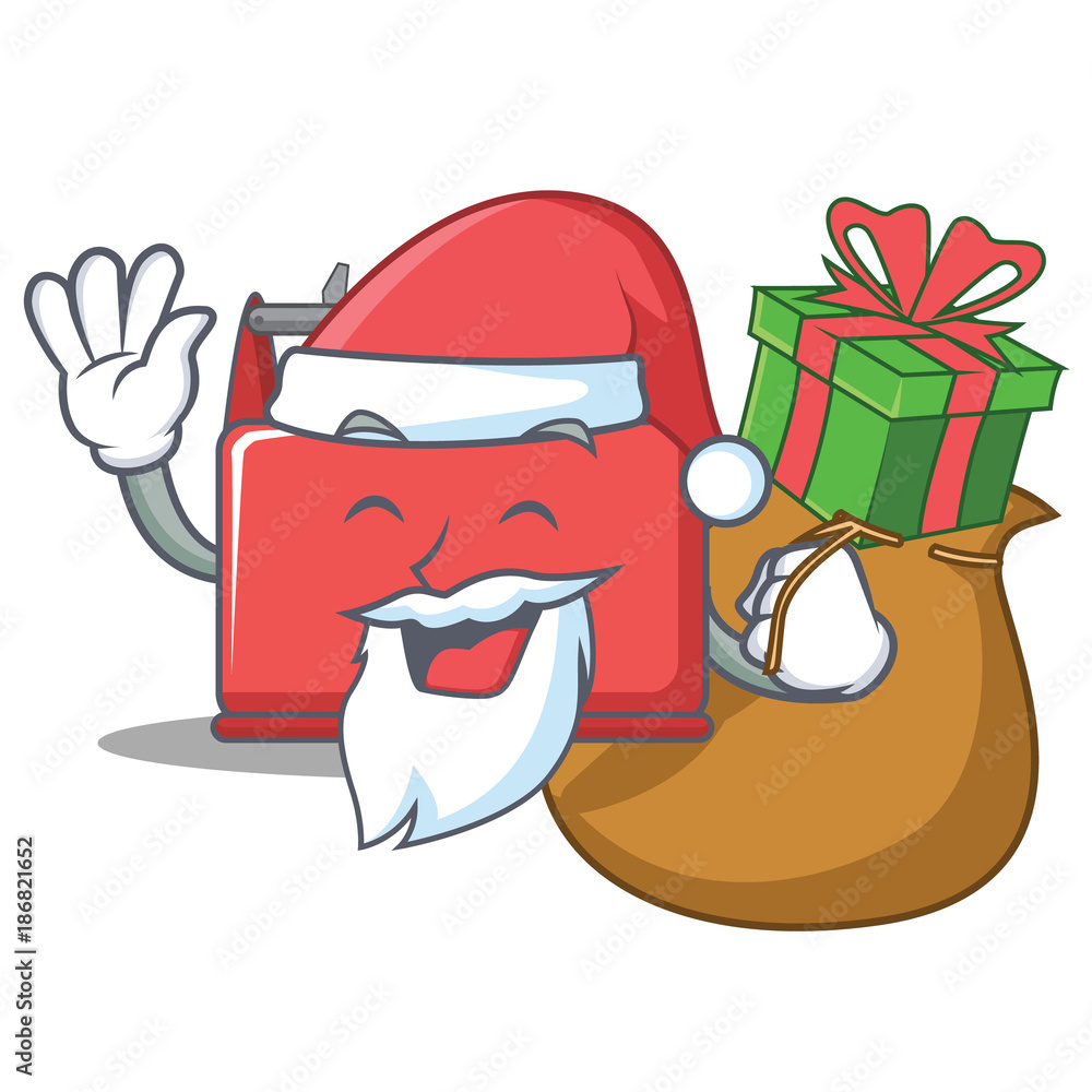 Santa with gift tool box character cartoon Stock Vector | Adobe Stock Santa with gift tool box character cartoon Stock Vector | Adobe Stock