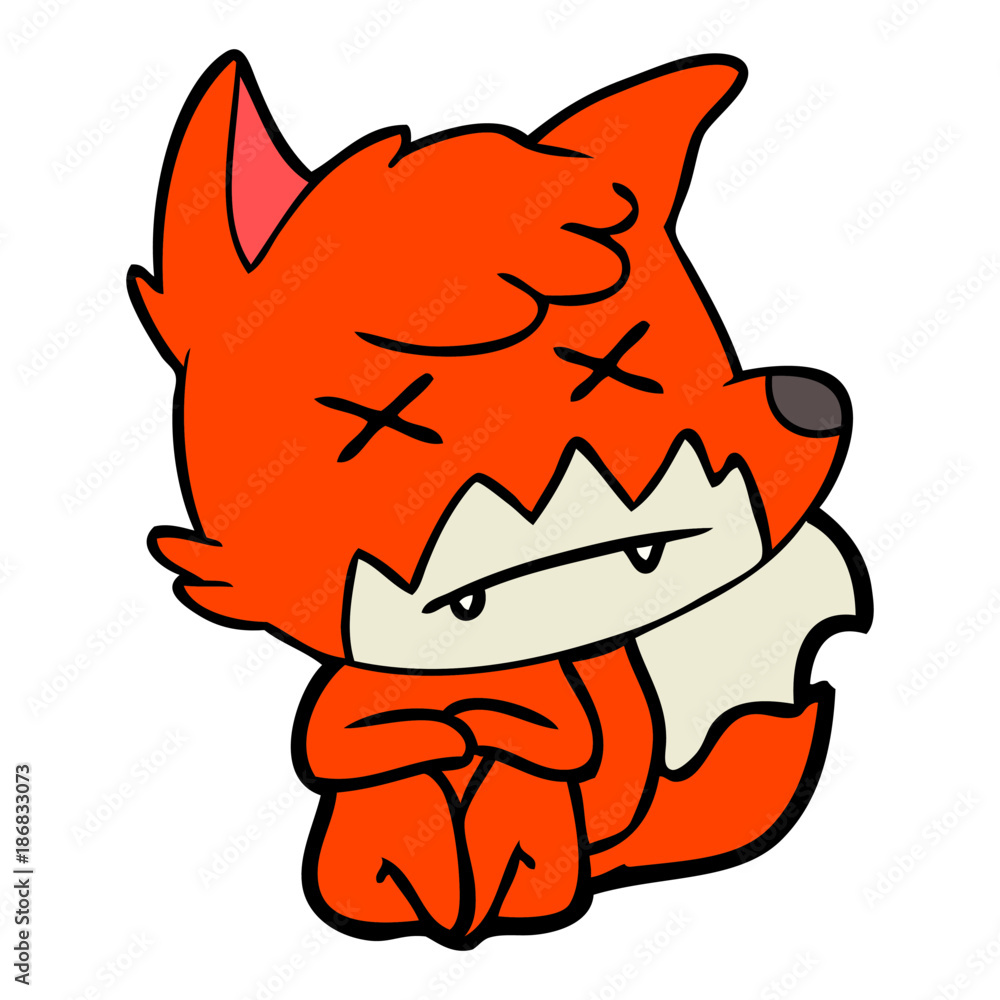 cartoon dead fox Stock Vector | Adobe Stock