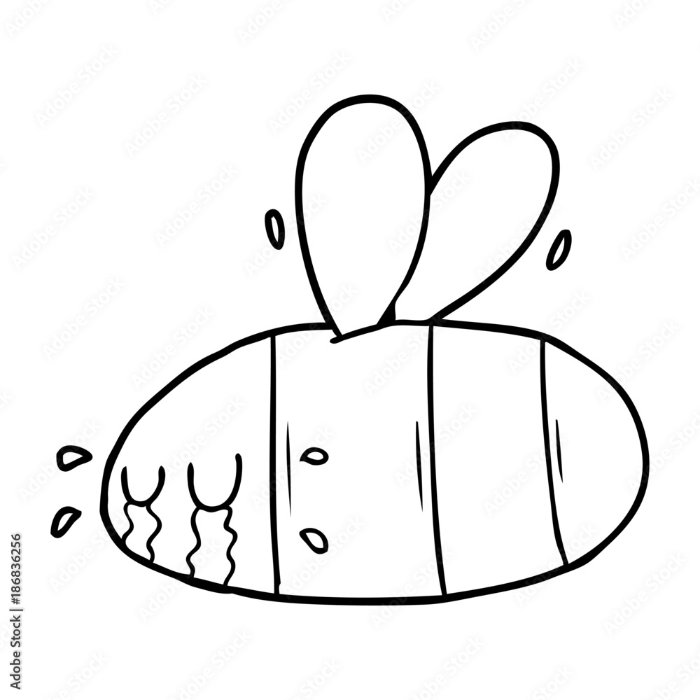 cartoon crying bee Stock Vector | Adobe Stock