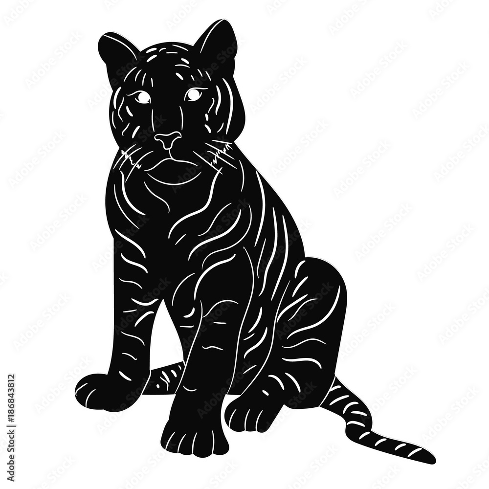 Tiger Sitting Silhouette