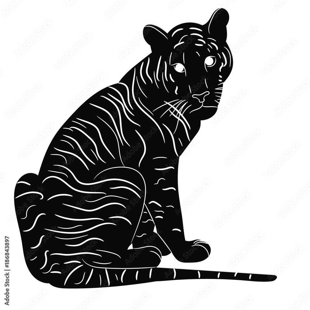 Tiger Sitting Silhouette