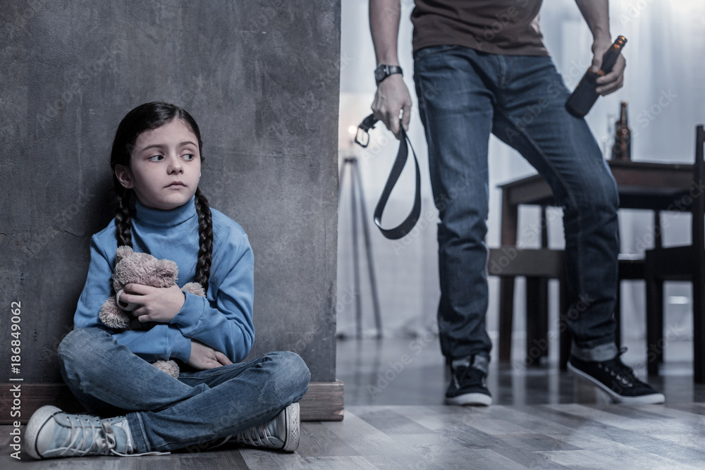 Scared Girl In Corner